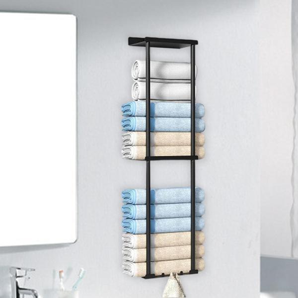 説明:[洗練されたミニマリストデザイン]: この壁掛けタオルラックは.シンプルでありながらエレガントなデザインで.どんなバスルームや寝室の装飾にもシームレスに溶け込み.空間にモダンな雰囲気を添えます. [効率的なスペース利用]: このコンパ...