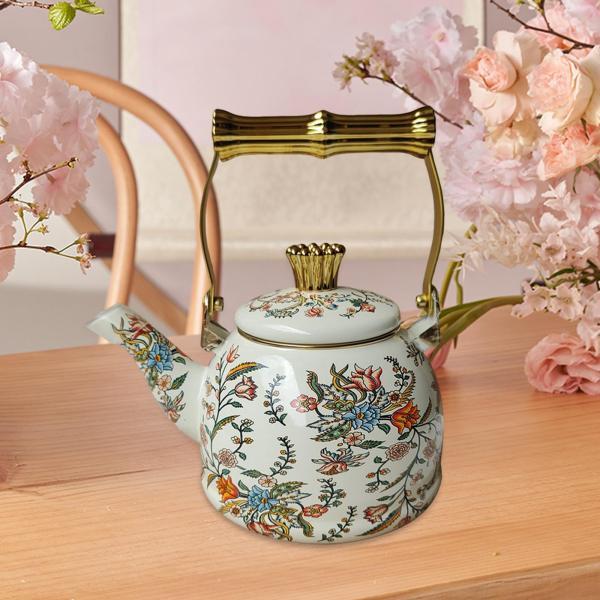 説明:[素材]: エナメルティーケトルはエナメル製で.耐久性があり.どんなキッチンの装飾にもマッチする洗練された外観です. [エレガントなデザイン]: 厚みのあるティーポットは.花のモチーフで装飾された金色のハンドルが特徴で.キッチン用品コ...