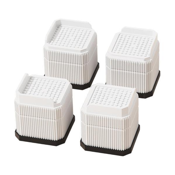 説明:[多目的高さ調節]: 多目的ベッドライザーは.洗濯機.冷蔵庫.ベッド.家具テーブル.ソファ.デスクなどの家電製品の高さ調節に最適です. [クイックセットアップ]:家具ライザーを脚の下やコーナーに置くだけで.動きや地震による振動や衝撃を...