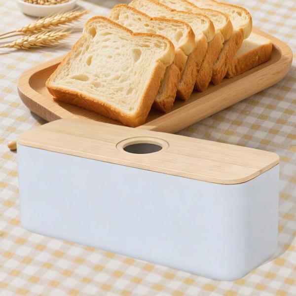 説明: [多用途収納]:この容器はパン.ケーキ.スナック.ペストリー.クッキー.その他の小物を収納し.キッチンを整理整頓するのに適しています. [プレミアム素材]:ブレッドボックスはポリプロピレン製で.スタイリッシュな竹製の蓋が付いており....