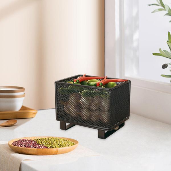 説明: [ファームハウス]キッチン収納バスケットはシンプルで素朴なファームハウスデザインが特徴で.どんなキッチンカウンターにもマッチし.空間に魅力を添えます. [素材]丈夫な鉄で作られたキッチンバスケットは耐久性に優れ.生姜.ニンニク.卵....