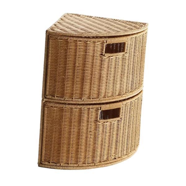 説明: [省スペース]扇形に独創的に設計されており.未使用のコーナーにぴったりフィットします.この収納バスケットは.リビングルーム.玄関.バスルーム.ワードローブ.クローゼット.キャビネットのコーナーの無駄なスペースを有効活用します. [多...