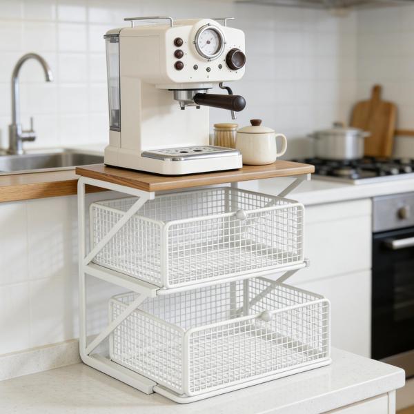 説明: [多用途]カウンタートップコーヒーステーションオーガナイザーは.テーブル.デスク.カウンタートップでコーヒーポッド.ティーバッグ.カップ.スナックなどを整理するのに最適です. [素材]このデスクトップオーガナイザーは.長期にわたる強...