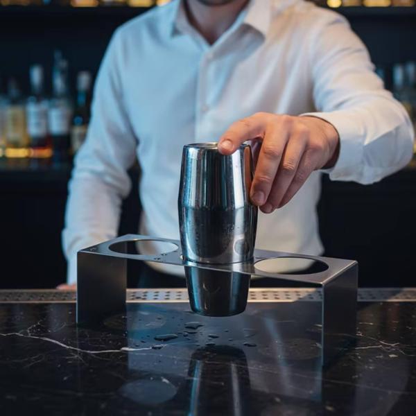 説明: [多用途]ミルクティーショップ.コーヒーバー.カクテルステーションなどでシェーカーカップやマドラーグラスを効率的に整理できるように設計されています. [プレミアム素材]カクテルシェーカースタンドは.耐久性.防錆性.スタイリッシュなメ...