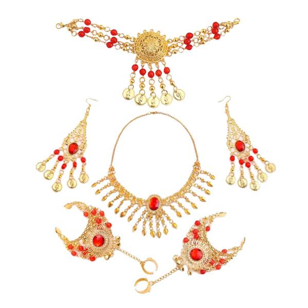 説明:ベリーダンサーのための素晴らしいアクセサリー-ベリーダンスジュエリーセットこのセットに含まれるもの:ヘッドピースx 1.ネックレスx 1.イヤリング1組.ブレスレット1組(リングサイズは調整可能) 調節可能なサイズ.女の子と女性の両方...