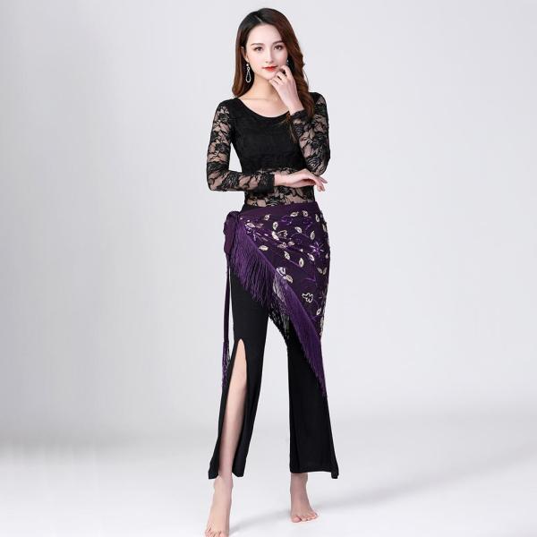 説明:シンプルでクラシックなベリーダンスのヒップスカーフ.スパンコール.タッセルは目を引くもので.踊るときに見栄えがします.素材:ポリエステル.スパンコール.サイズ:全長:232cm / 91.34inch;波長:112cm / 44.09...