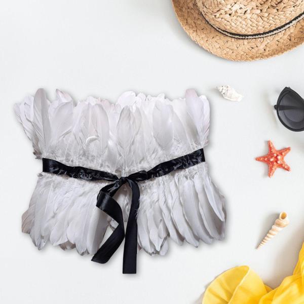 仕様:色:示されているように素材:フェザータイプ:フェザーショールサイズチャート:長さ:80-100cm /31.50-39.37インチ幅:40cm / 15.75inchパッケージに含まれるもの: 1 *フェザーシュラグショール...