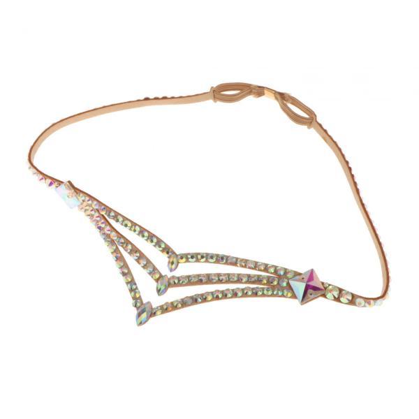 説明:[用途]:ベリーダンスパフォーマンス用に特別にデザインされたヘッドチェーンです.大人の女性がダンスルーチンに華やかさを添えるのに最適なアクセサリーです. [素材]: ヘッドピースは色とりどりのラインストーンで飾られ.革製で.光の下で鮮...