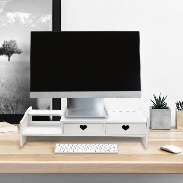 説明:[モニタースタンドライザー]: ファッションデザイン.引き出し付き.シンプルでファッショナブル.デスクトップに欠かせない装飾アクセサリーで.美しく実用的です.仕様:素材: PVCサイズチャート:ホワイト 1 引き出し: 49.5cmx...