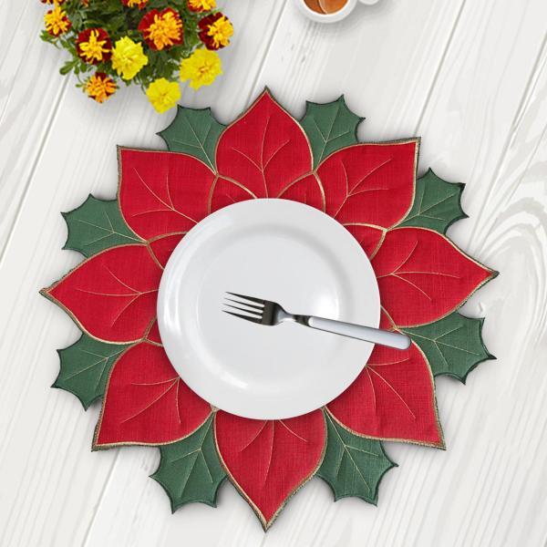 説明:[クリスマスプレースマット]:クリスマス要素を備えたクリスマスフラワー刺繍プレースマット.クリスマスにお祭りの雰囲気を加えます.[プレミアム素材]:テーブルマットは耐久性のあるリネンとポリエステルでできており.ホリデーダイニングの熱や...