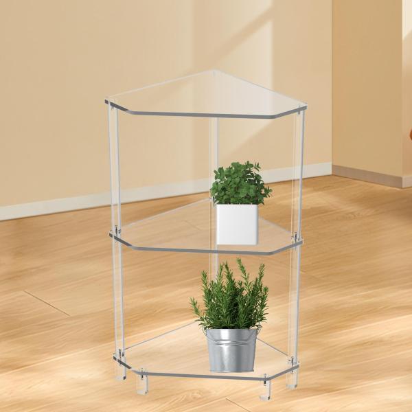 説明: bersatileデザイン]:この3層のアクリルコーナーテーブルは.リビングルーム.ベッドルーム.またはベッドの横にある家の装飾を強化するのに適しています.そのシンプルでモダンなデザインは.あらゆるスペースにスタイリッシュな追加にな...