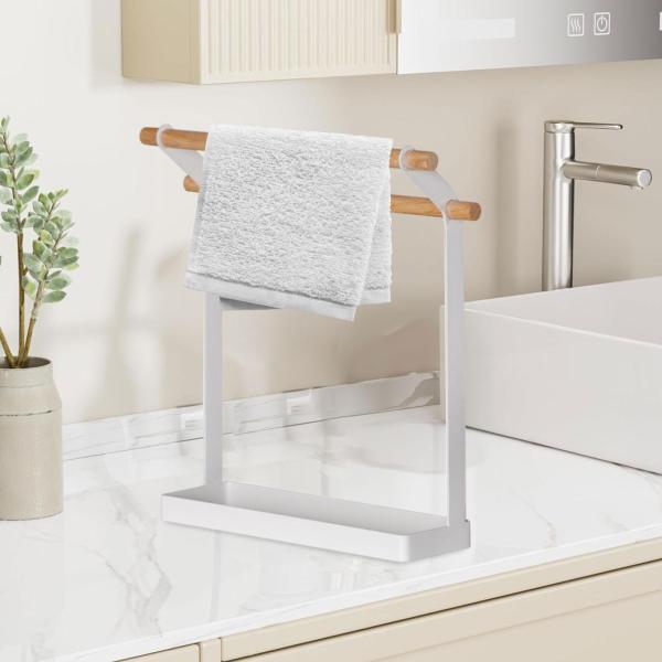 説明:[デザイン]: 2本のバーが特徴のこのタオルホルダーは.家の装飾に適しており.ご自宅にファッションの雰囲気を添えます. [多用途]: ハンドタオルホルダースタンドは.タオル.布巾.フェイスタオル.ヘッドバンド.ジュエリーなどを掛けて整...