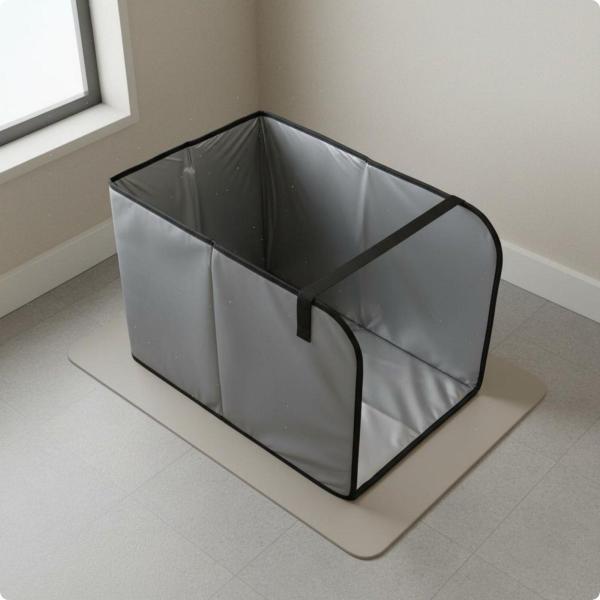 【製品概要】: ペット用品として使える猫トイレ囲いで、開放型のトイレまわりに置くだけで使いやすいシンプルな設計です。日常の猫砂まわりをすっきり整え、室内の清掃負担を減らしたい方に向いています。【飛び散り防止】: 猫砂飛び防止囲いとして、トイ...
