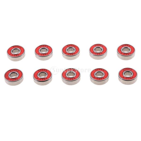 説明: 10個のABEC-9 608RSベアリング幅広いアプリケーション、高品質、耐久性材質：ベアリングスチールサイズ（内径x外径x厚さ）：約8.5×21.5×7mm / 0.3×0.85×0.3インチパッケージに含まれるもの: 10個のA...