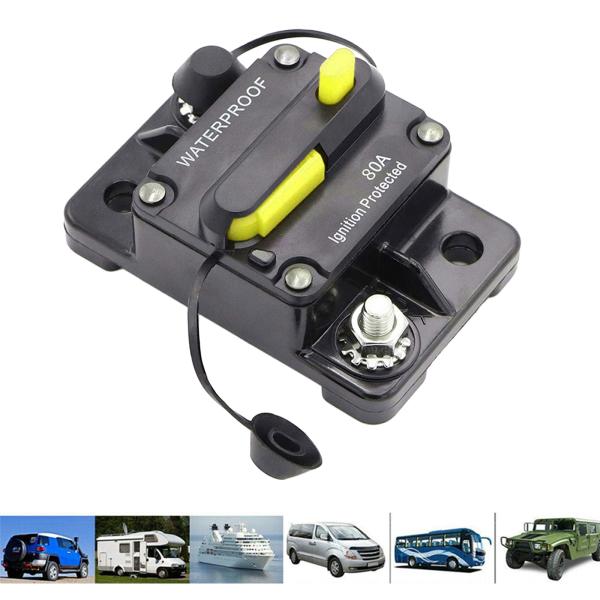 説明:手動リセットスイッチを備えた高電流サーマルトリップサーキットブレーカ.補助DC電気システムでの使用に適しており.モータースポーツなどの過酷な環境で使用して.電流過負荷または短絡の場合に保護を提供します.トラック.バス.キャンピングカー...