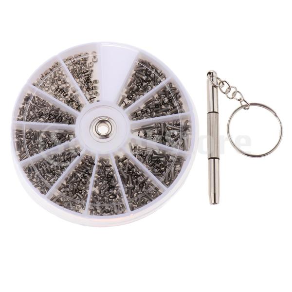 説明:印が付いている12の小さい別々の格子のおよそ600pcsステンレス鋼ねじナットのキット。 メガネ、サングラス、時計、時計、電子機器、ジュエリー、携帯電話などの修理に最適なマイクロドライバー付き。 ふたのサイズ情報で組織化された目に見え...