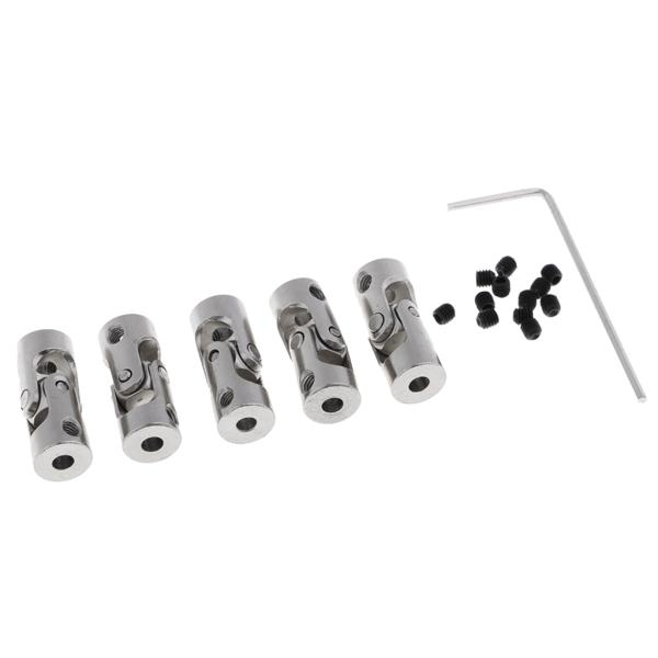 説明: 5本の金属カルダンジョイントジンバルカップリングユニバーサルジョイントコネクタモデルDIYモーターシャフト継手アクセサリーRCカークローラーボート模型飛行機のボートのようなRCモデルのモーターのためのパーフェクトアクセサリー耐久性の...