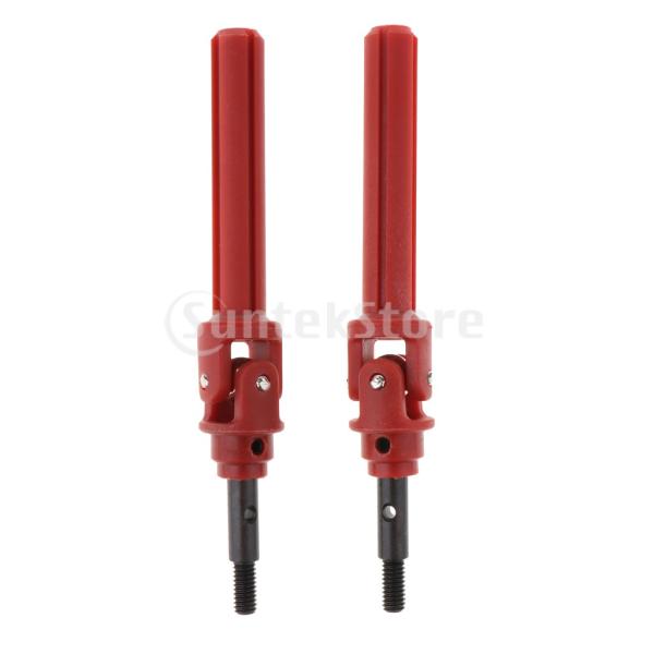 説明:真新しい100％と高品質。  1組の赤いドライブシャフトの前部伝達シャフトCVDの車軸部品。 に対応：Traxxasスラッシュ4 X 4 HQ 727ショートトラックアクセサリー。 グレートラジコンカーボディパーツ。 古いものや壊れて...