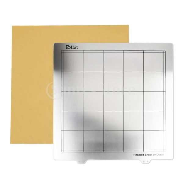 説明:製品名：アルミニウム3D印刷造りの表面のキット Pruse i3 3Dプリンター300 x 300 mm加熱ベッドに適用できます。  2つの手のすねと1つのステッカーのシートが付いている熱いベッドのプラットホーム、使いやすく及び取付け...