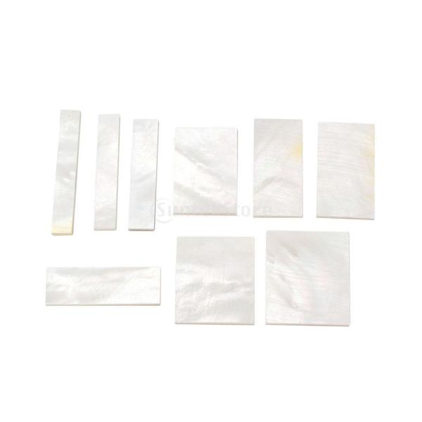 説明:ホワイトマザーオブパールシェルインレイブランク(ギター指板ギターネック用).高級ソリッドシェル素材.ヴィンテージギター.バンジョー.マンドリンインレイ.家具製造.モザイクアート.ジュエリー製造で広く使用されています.素材:ホワイトシェ...