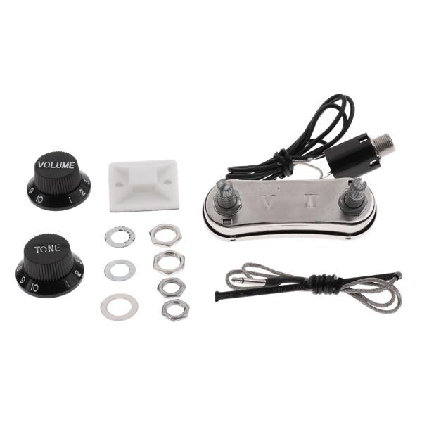 説明: PS700ギターアコースティックギターピックアップピエゾパッシブプリアンプブラックノブと取り付けネジ高品質の保証、優れた耐久性テストは上手く、ポータブルですフォークギター、アコースティックギターに適しています材質：金属+プラスチック...