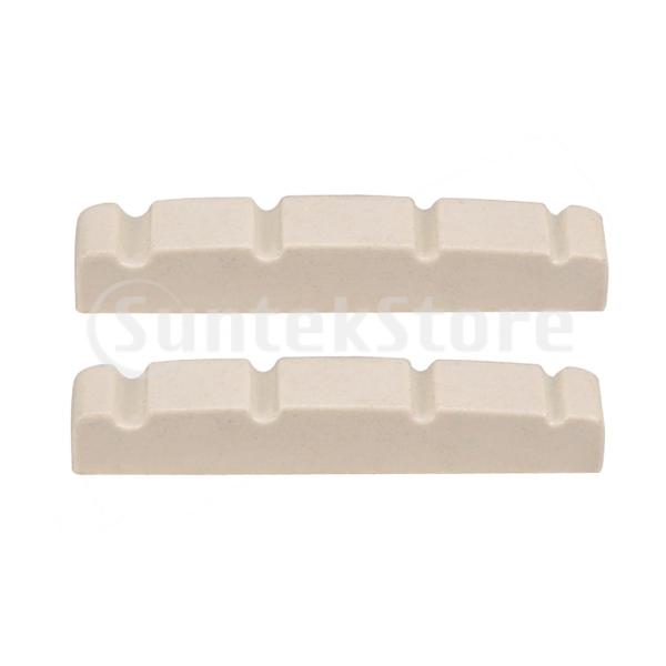 説明:4ストリングプレスロット付エレクトリックジャズバスナット44x5.8x8mm 高品質と絶妙な職人技ジャズベースの交換部品に適しています材質：プラスチックカラー：ホワイトサイズチャート:サイズ：約44x5.8x8mm / 1.73x0....
