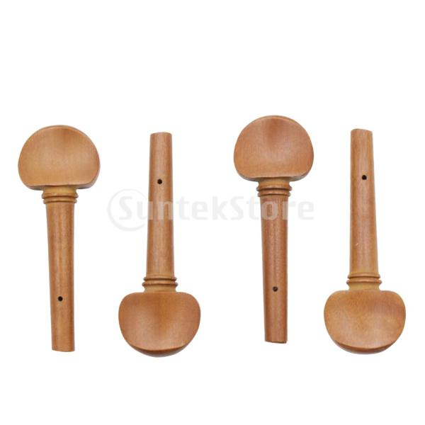 説明: 4pcsプロフェッショナルナツブウッドチェロペグヴィオロン楽器パーツを調整する 4/4個のバイオリンのための4個のフィドリング・チューニング・ペグ.あなたのバイオリン修理のためのすばらしい交換部品バイオリンのペグは.楽器に細かいター...