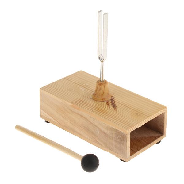 説明: 1楽器用の音叉のセット. 便利でポータブル木製の共鳴箱と木製のハンマーが付属しています.  440 HZ音叉音響実験にも使用できます. 材質:ウッドサイズチャート:音叉:長さ:約11.7cm / 4.61inch 共振箱:約18.2...