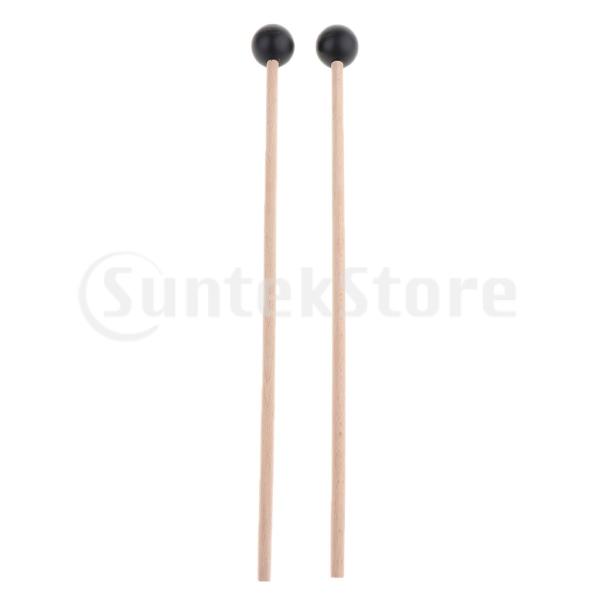 説明: 1対の打楽器槌スティックハンマー。  Gloenspiel木琴mbiraマリンバビブラフォンマレット。 破片なしの滑らかな表面、木のハンドル。 トレモロの木琴の打楽器演奏に適しています。 材質：ゴム＆ウッドサイズチャート:長さ：約3...