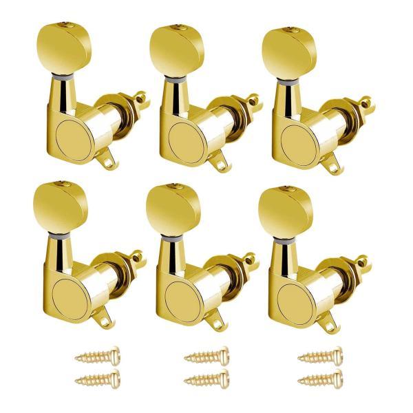 説明:[製品]: ギター弦 チューニングペグ チューニングマシン シールドマシンヘッド チューナー チューニングキー オーバルボタン[梱包]: ギター弦チューニングキー6個.フェルール6個.取り付けネジ6個.[音質]: ギターのチューニング...