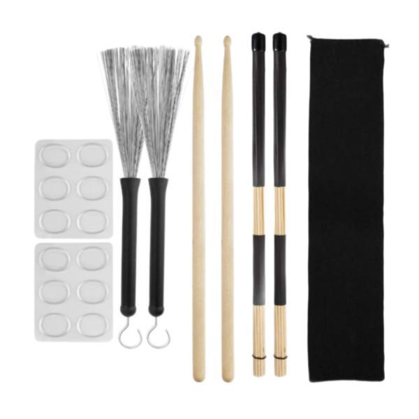 説明:[適した用途]: ドラムスティックセットは.ドラム.ジャズ.フォークなどの軽音楽の演奏に適しています. [ポータブル]: 持ち運びに便利な収納バッグ付きのドラムブラシセット. [ギフト]: このドラムスティックセットはパフォーマンスに...