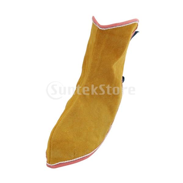 説明:断熱と防炎溶接保護靴スパッツ（ソール無し）、防滑性と耐火性軽量で持ち運びが容易な耐久性の高い高品質のレザー製補強された金属の釘で、引き裂き抵抗性、長寿命より良い仔牛を保護するために240mm（9.45 "）高い;一サイズは最もフィット...