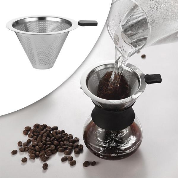 仕様:材質:高ホウケイ酸ガラス+ステンレス鋼サイズチャート:コーヒーポットに注ぐ:高さ:147mm /5.79インチ口径:95mm /3.74インチ底の直径:55mm / 2.17inch容量:400mlステンレス鋼のコーヒーフィルター:高...