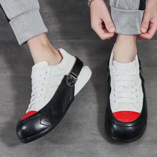 説明:[プレミアム素材]スチールつま先靴カバーは合金鋼つま先キャップで作られ.ヨーロッパEN12568安全基準を満たし.滑り止めゴム底を備えています.[アップグレードストラップデザイン]ビジターセーフティキャップオーバーシューズ.足の後ろの...