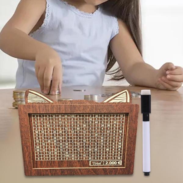 説明:[高品質素材]: 貯金箱は木製素材で作られており.絶妙な仕上がりで.レトロでエレガントです.サイズ 20cmx14.5cmx7.5cm/7.87インチx5.71インチx2.95インチ.[ユニークなデザイン]: カウンター付きの木箱.各...