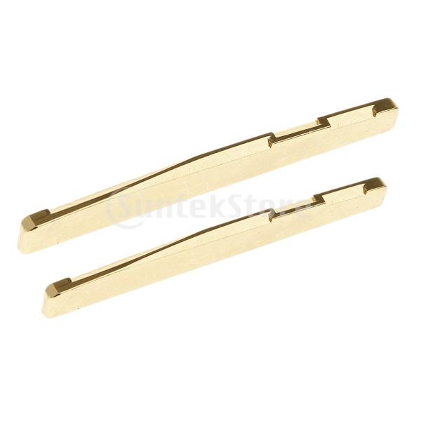 説明:真新しく高品質弦楽器サドル真ちゅう製で.安価なプラスチック部品よりも良い音色を提供できますアコースティックフォークギターと互換性があります材質:真ちゅうサイズチャート:LxWxH:約72x9.2x3mm / 2.83x0.36x0.1...