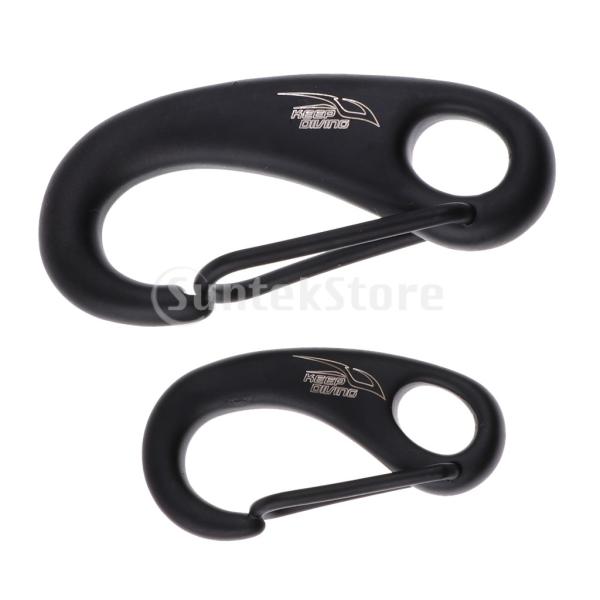 説明:卵形クイックリンクカラビナスナップフック SMB、ダイビングリール、ダイビング用品をBCDやウェイトベルトに吊るすダイビングアクセサリー耐久性と使い易さ、防錆性材質：316ステンレススチールカラー：ブラック長さ：50mm、70mm パ...