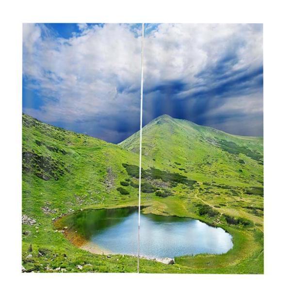 説明:バスルームの窓のカーテンドレープ-風景をテーマにしたプリントカーテン.輸入.高品質の絹のようなサテンポリエステル製.耐紫外線性.耐水性.防カビ性.内部に2つのパネルが含まれ.それらの合計サイズ(幅x高さ)は150x166cm / 59...