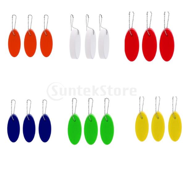 説明: 3ピースの楕円形のポリウレタンフォームフローティングキーホルダーキーフロート.軽量.ポータブル.耐久性明るい色はあなたの鍵を容易に識別可能にし.鍵を水中に浮かせる頑丈なステンレス製のボールチェーン付きあなたの鍵が水に落ちて行方不明に...