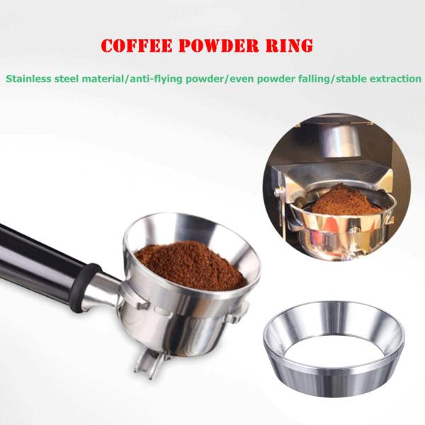 説明:51/54 / 58mmエスプレッソ投与ファネルステンレス鋼コーヒー投与リング混乱と無駄を避ける-コーヒー投与リングは.コーヒーの無駄遣いや作業台の混乱を防ぎます.コーヒー投与漏斗を使用すると.すべてのコーヒーがポルタフィルターバスケ...