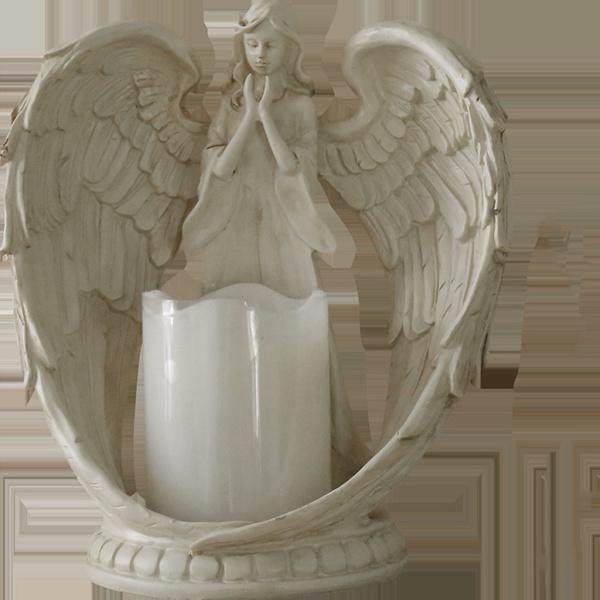 説明:取り外し可能なLEDティーライト付きのポリレジンで作られたエレガントエンジェルキャンドルホルダー(2つのAAAアルカリ電池は含まれていません)環境にやさしく.耐久性があり.絶妙でエレガントな天使の置物の彫像の彫刻テーブルの装飾品.それ...