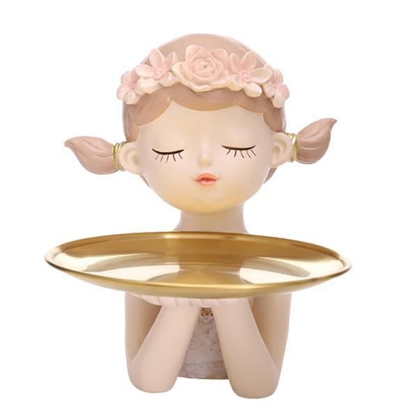 説明:素材:女の子の置物は高品質の樹脂で作られ.収納トレイはステンレス鋼で作られ.耐久性と安定性があります.装飾:女の子の彫刻は.ホームオフィスのリビングルームの机.テーブル.本棚.棚.ダイニングテーブル.ベッドサイドの飾りに適しています....
