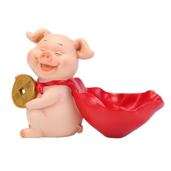 説明:中国の伝統的な文化的な家具.創造的な多機能ポーチ貯蔵家具彼の背中にインゴットを持つ「ラッキーな豚」モデリングは.銅の硬貨を与えるために手をアーチした.それは.富の神が富を守り.保護し.お金の欠如ではないことを意味します環境にやさしく健...