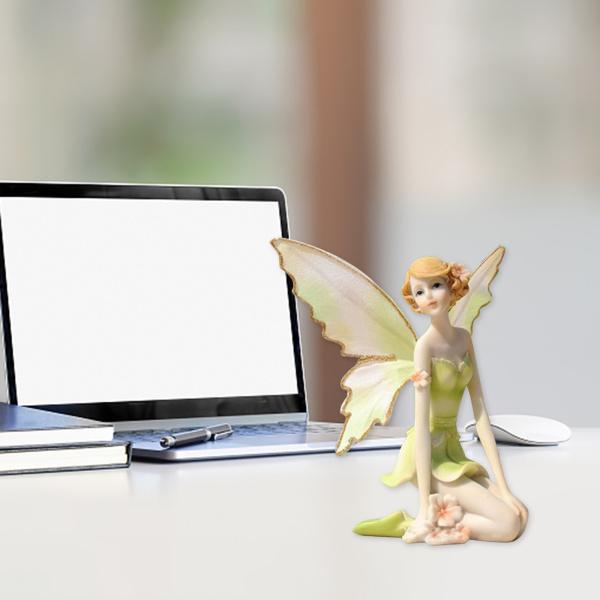 説明:妖精の像:環境に優しいポリレジン.優雅なリリーフの顔と絶妙な詳細な詳細翼を持つ花の妖精の置物は.あなたが好きな場所.テーブル.棚または机の上に置くことができます.とてもよくできていてかなり魅力的な.塗料はかなりよくやっていて.顔はとて...