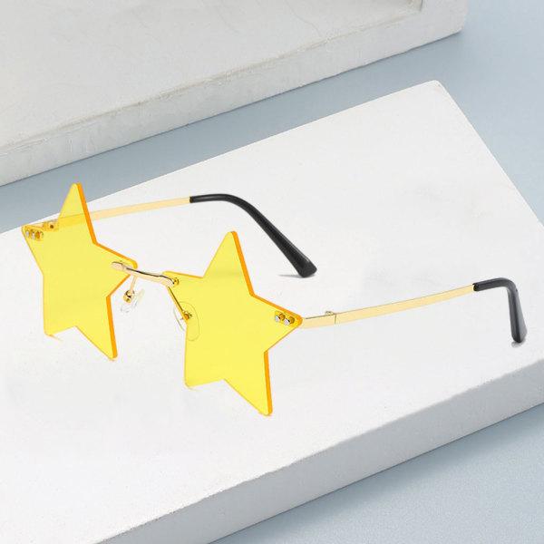 説明:大人の女性.男性のためのクールでファッションな五芒星デザインのサングラス.非偏光.UV保護コーティング.金属リムレス.快適なシリコンノーズパッドで長時間着用でき.疲れません.デザイナーにインスパイアされたフルメタルとカーブしたテンプル...