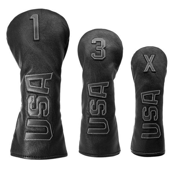 説明:ソリッドパターンの刺しゅうデザインの木製ヘッドカバーセット.非常にユニークなのは.女性.男性.ゴルファー愛好家への素晴らしい贈り物になり得ます.プレミアムPUレザーゴルフウッドドライバーヘッドカバープロテクターで作られており.防水性....