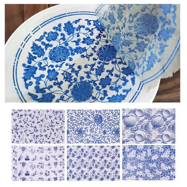 説明:釉下デカール用紙サイズ:長さ47cmx幅35cm/個. 1.選択したフラワーペーパーを切り取り.ブランクの表面をきれいにして.滑らかで油.ほこり.その他の不純物がないようにします. 2.色の付いた面をブランクに貼り付け.紙を水で拭いて...