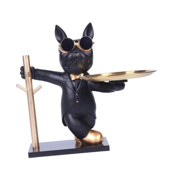 説明:デザイン: 眼鏡をかけたブルドッグの像は.単なる創造的な手工芸品ではありません.シックなオーナメントで.小物を収納でき.美しく実用的です.素材:高品質の樹脂で作られたこの犬の像の飾りは.耐久性と安定性があり.長期間使用できます.鮮やか...