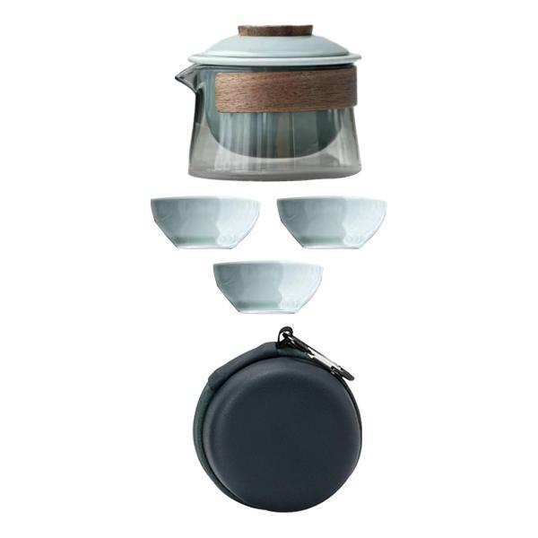 説明:[ポータブル]: トラベルティーセットには.セラミックとガラスのティーポット1個.セラミックスティーカップ3個.ティークロス1個.持ち運びが簡単で保管に便利な収納キャリーケースが含まれており.お茶愛好家.旅行.アウトドアでの使用に最適...