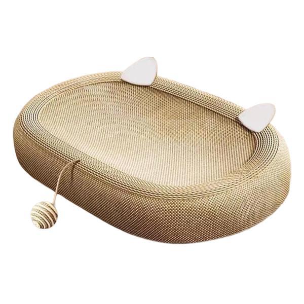 説明:[広々としたデザイン]:室内猫用の楕円形の猫爪とぎベッド.猫が遊んで快適に過ごすのに十分なスペースがあり.伸びたり休んだりするのに十分なスペースがあります.[耐久性のある素材]: 猫の爪とぎパッドは高硬度のサイザル麻で作られており.最...